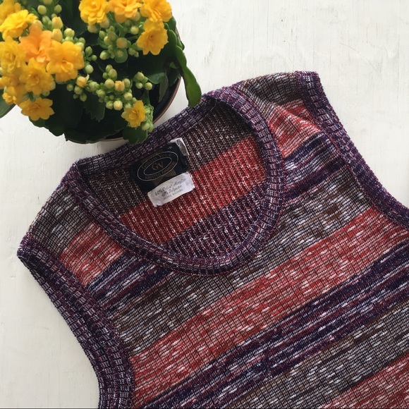 Sweaters | Vintage 7s Striped Acrylic Sweater Vest | Poshmark